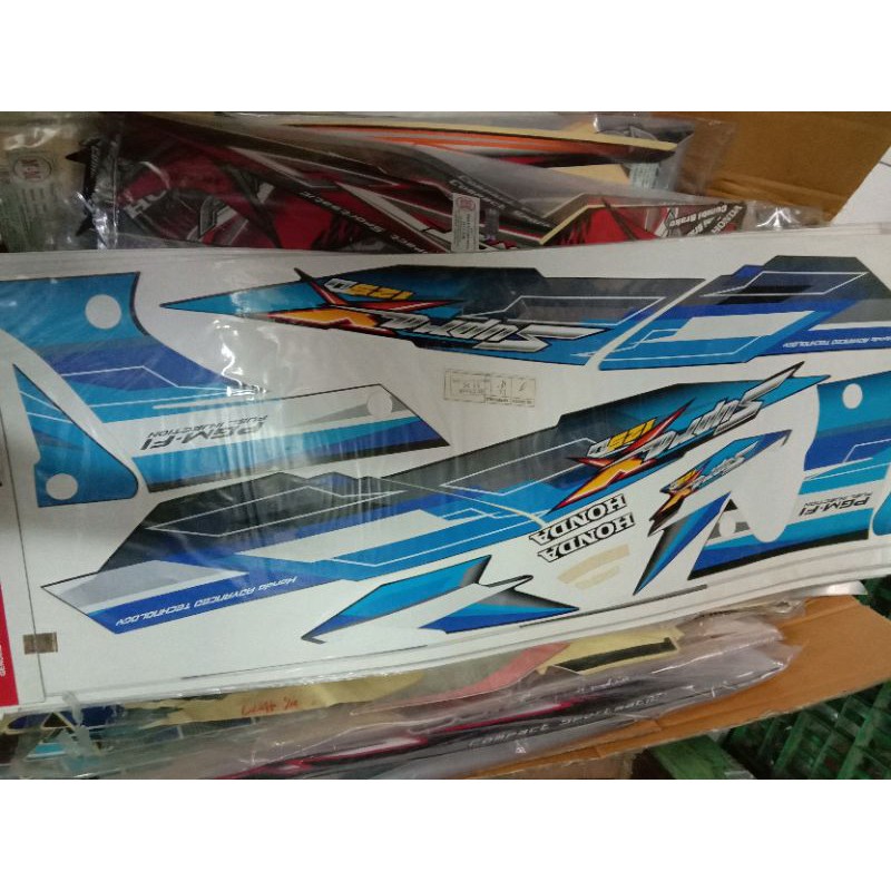 Jual sticker supra x 125 fi original striping supra x 125 fi 208 lis ...