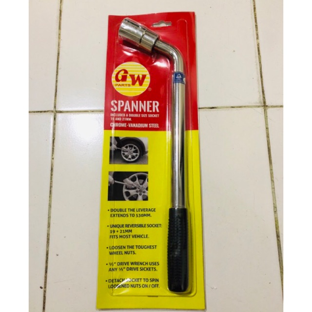 Jual KUNCI RODA L TARIK UKURAN 19 MM & 21 MM. (UNIVERSAL) | Shopee ...