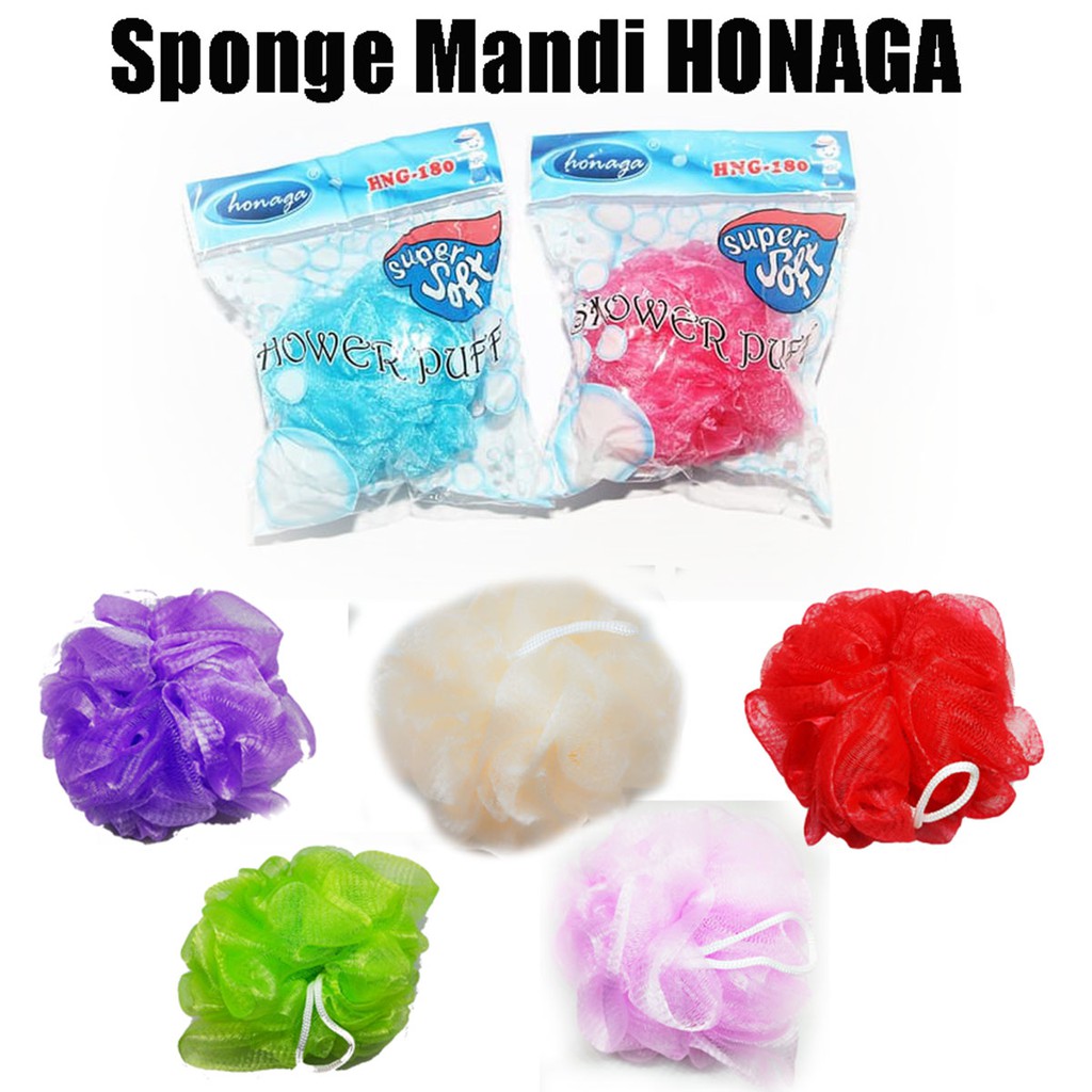 Jual HONAGA Sponge Mandi Shower Puff Bulat | Shopee Indonesia