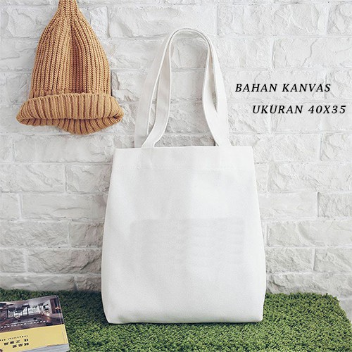 Jual Totebag Kanvas Custome Satuan Sablon Hasil Kuat Tas Kantong ...