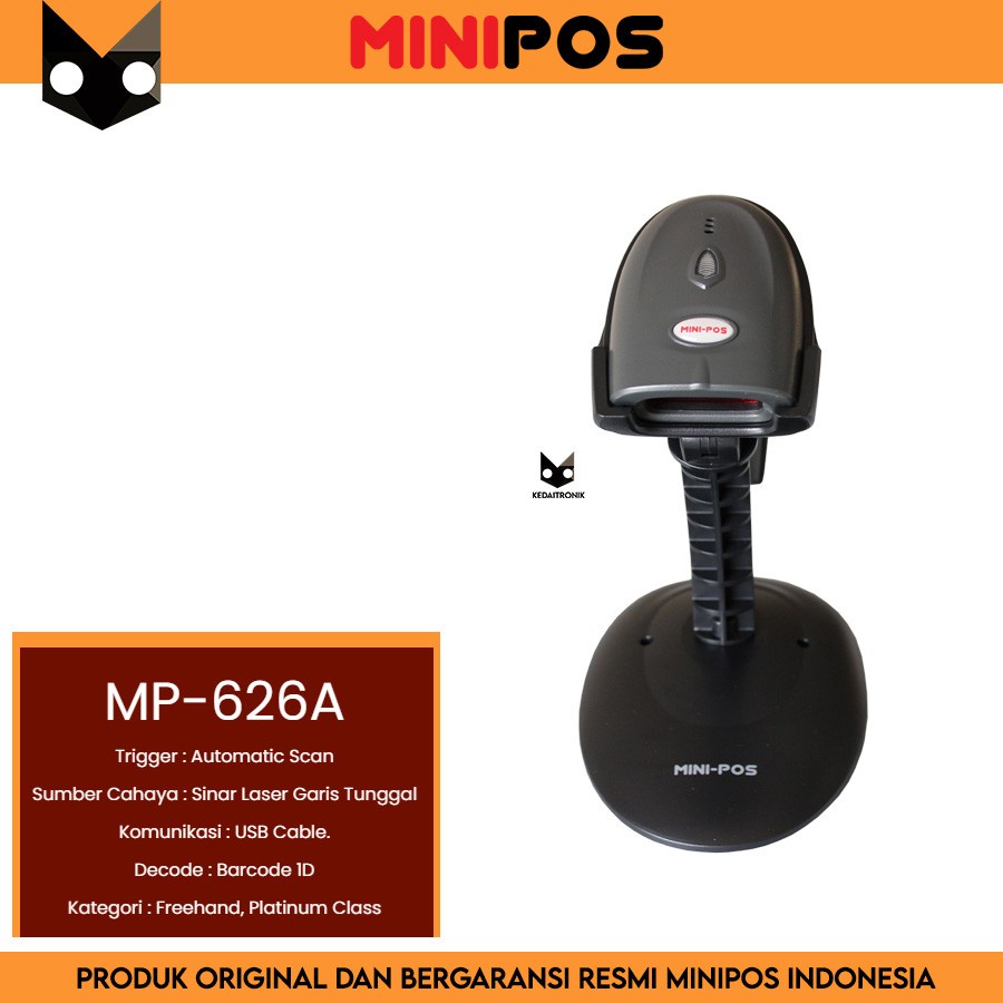 Jual NEW !! Barcode Scanner MiniPOS MP-626A l 1D+Automatic scan + Platinum class | Shopee Indonesia