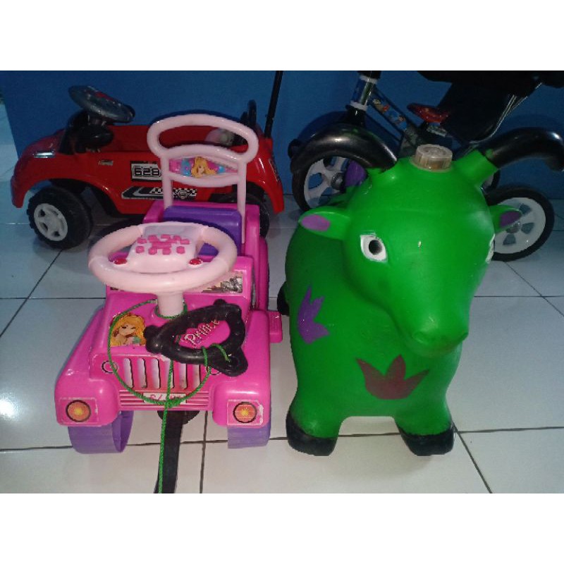 Jual Mobilan dorong pink dan kuda kuda an hijau | Shopee Indonesia