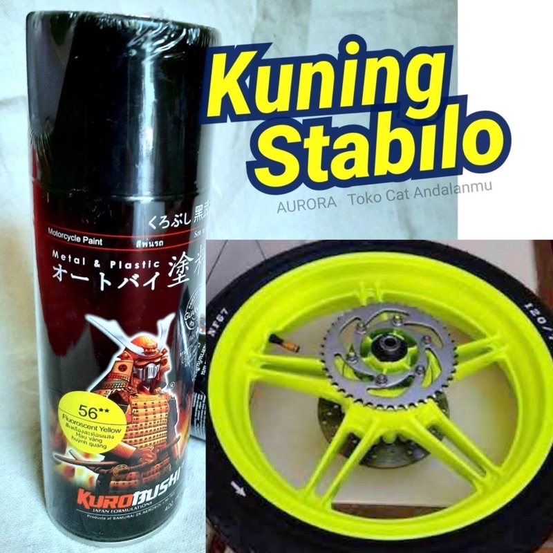 Jual Pilox Samurai Fluorescent Yellow 56 Stabilo Kuning Cat Pilok Neon ...