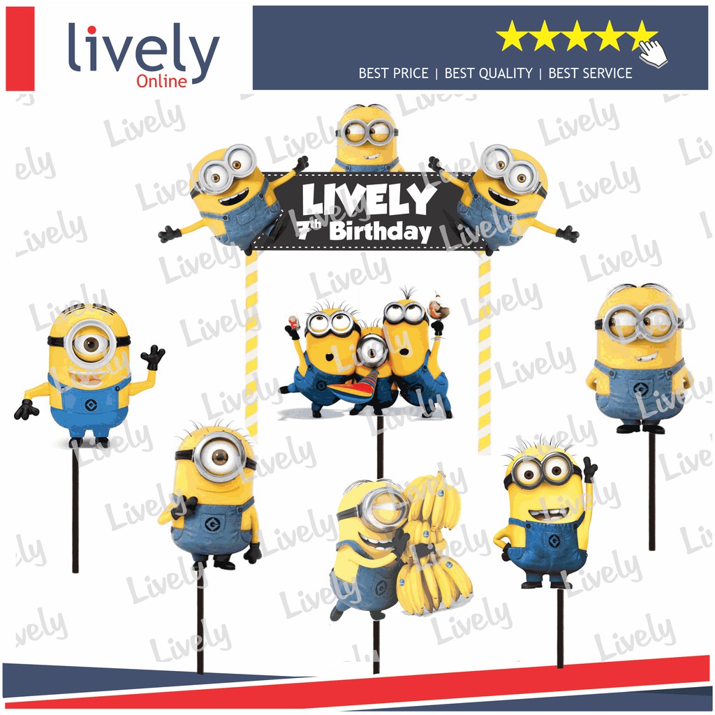 Jual CAKE TOPPER KARAKTER HIASAN KUE HBD HAPPY BIRTHDAY CUSTOM NAMA ...