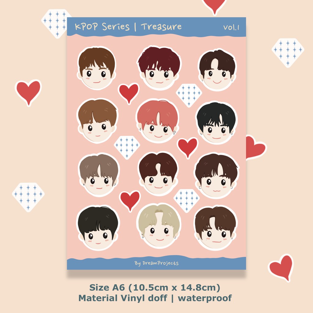 Jual Kpop Series Treasure Sticker Sheet / Journal Sticker / Deco Stiker ...