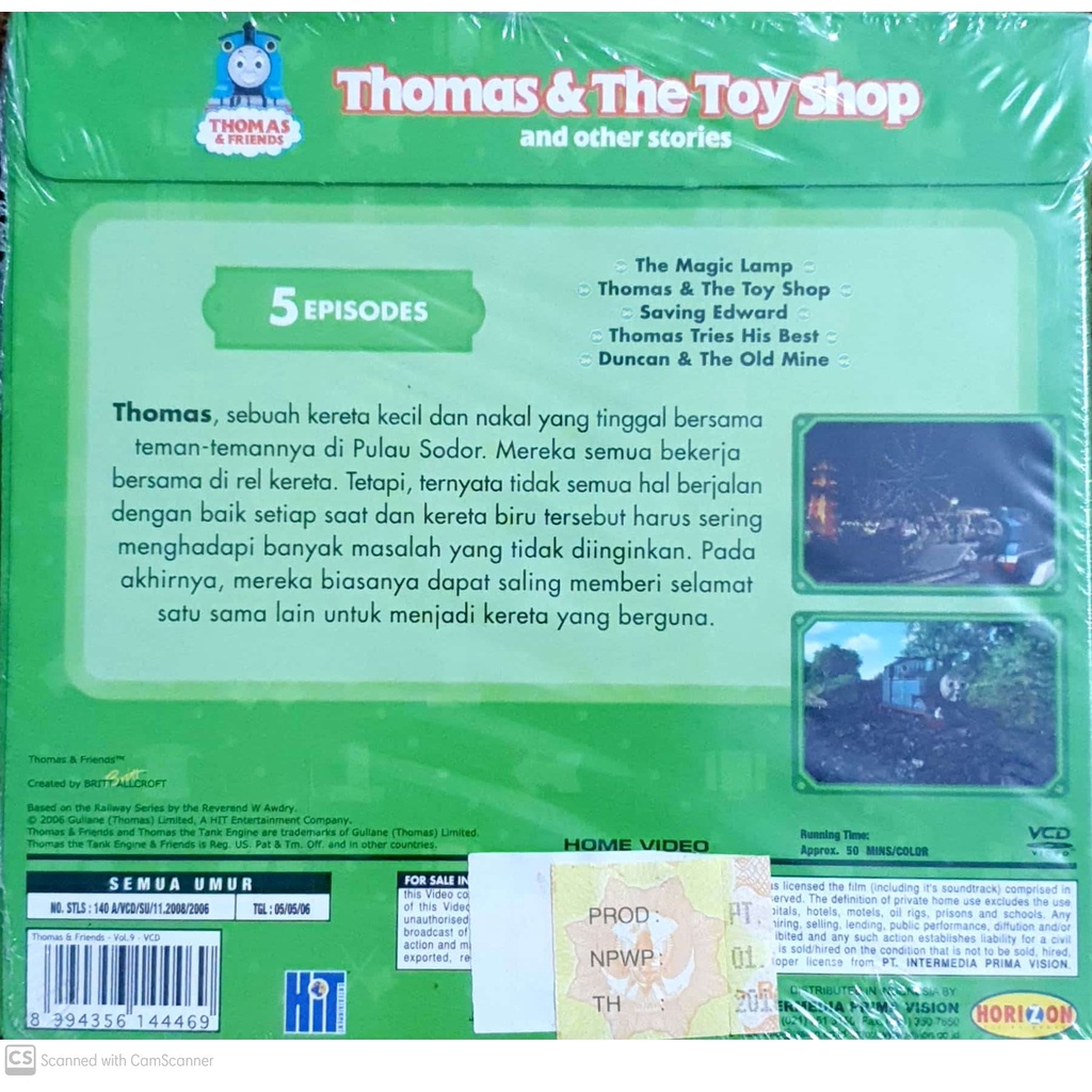 Jual Thomas & Friends Vol.9: Thomas & The Toy Shop | VCD Original ...