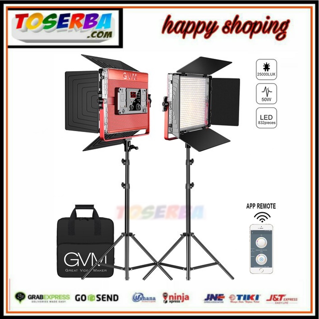 Jual GVM LED MB832-2L Light Panels Studio Bi-Color 2-Pack with Stand ...
