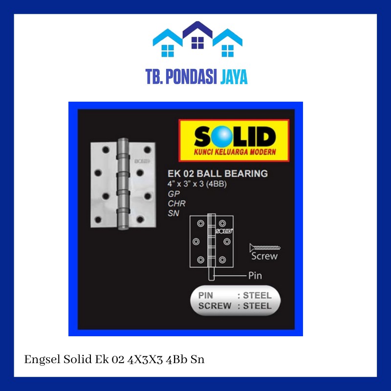 Jual SOLID - Engsel Solid Ek 02 4X3X3 4Bb Sn | Shopee Indonesia