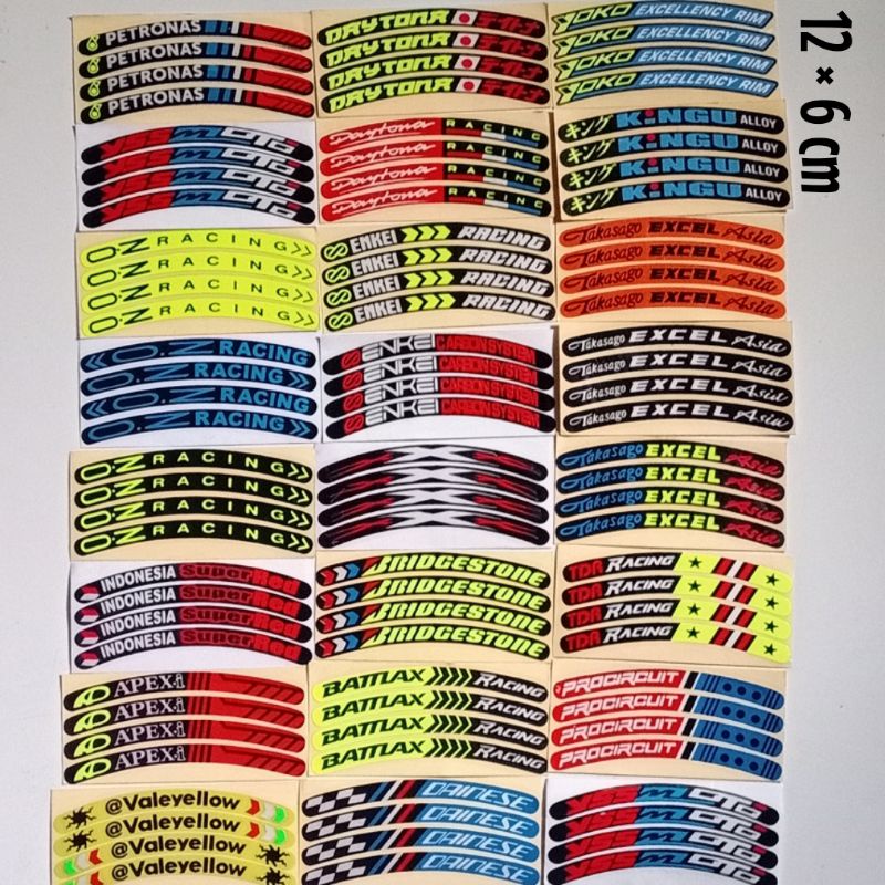 Jual Sticker List Velg motor Takasago OZ Racing Enkei terbaru murah ...