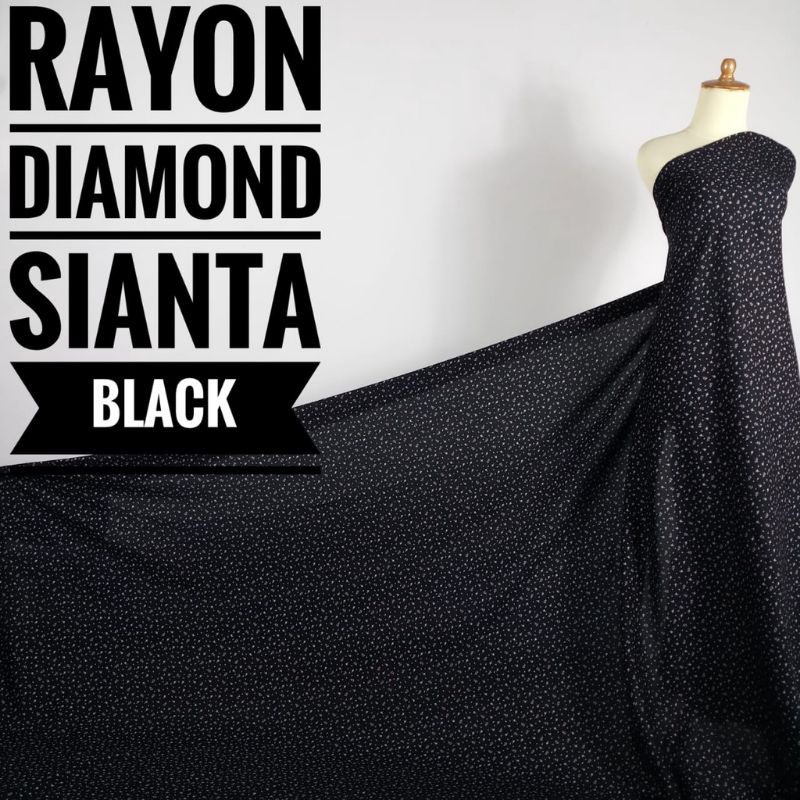 Jual LAST STOCK Kain Meteran Rayon Diamond Sianta Black | Shopee Indonesia