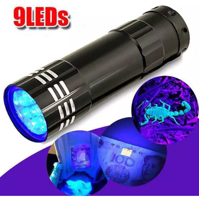 Jual Lampu UV Ultraviolet Model Senter Tangan 9 LED | Shopee Indonesia
