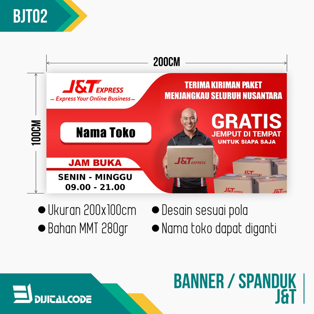 Jual BJT02 Spanduk Banner Agen J&T 200x100cm | Shopee Indonesia