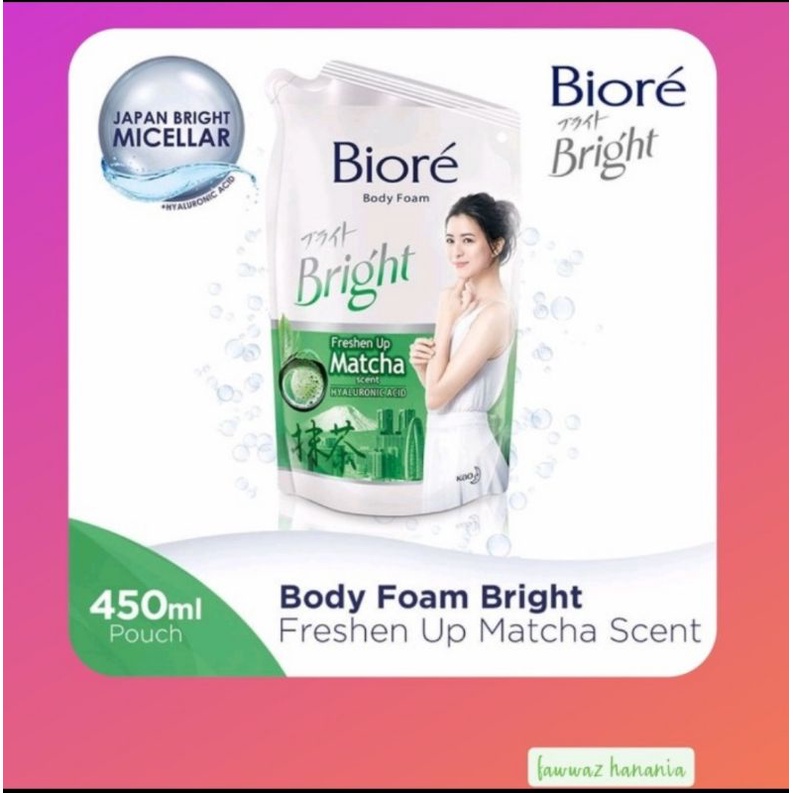 Jual Biore Body Foam bright freshen up MATCHA refill 450mL | Shopee Indonesia