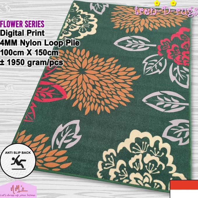 Jual Karpet bunga digital print alas lantai permadani ruang tamu anti ...
