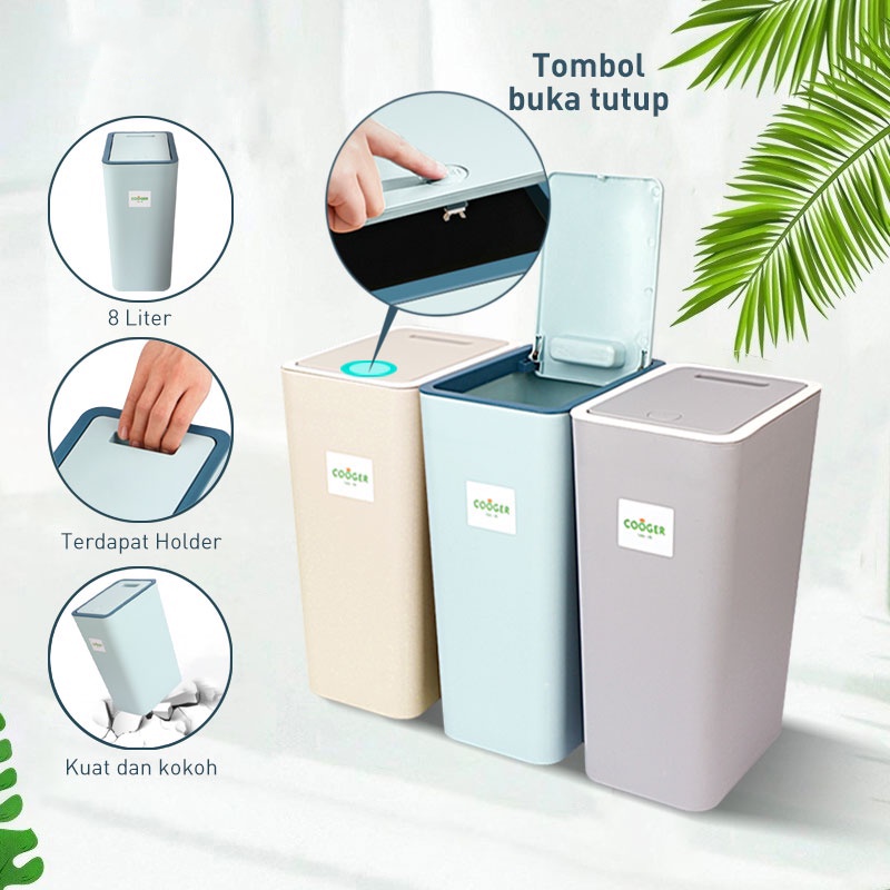 Jual Trash Can Automatic 12L / 8L Tempat Sampah Plastik Tertutup Tong Sampah Ruang Tamu 12L & 8L ...