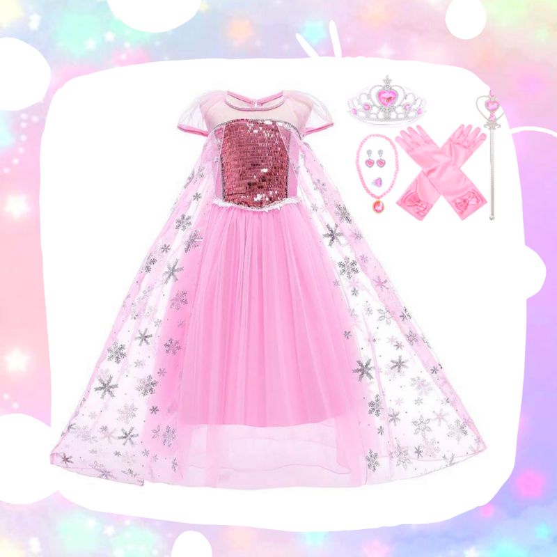Jual BAJU KOSTUM PRINCESS ELSA FROZEN DRESS PINK | Shopee Indonesia