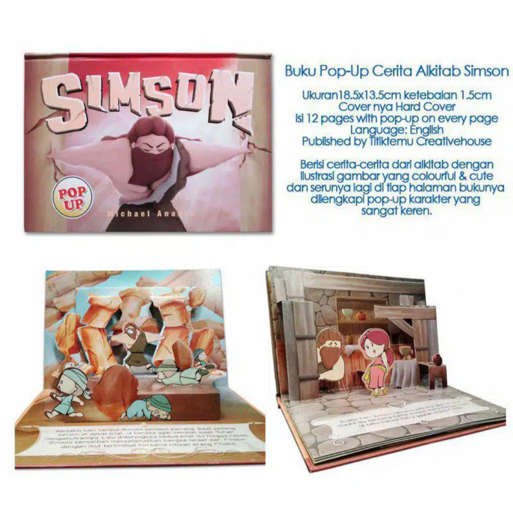 Jual popup Seri alkitab satuan simson pop up/ penyaliban / adam hawa ...