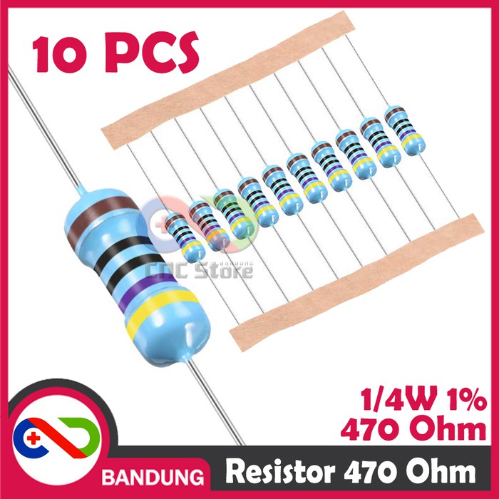 Jual 10X RESISTOR 470 OHM 1/4W 1% METAL FILM | Shopee Indonesia