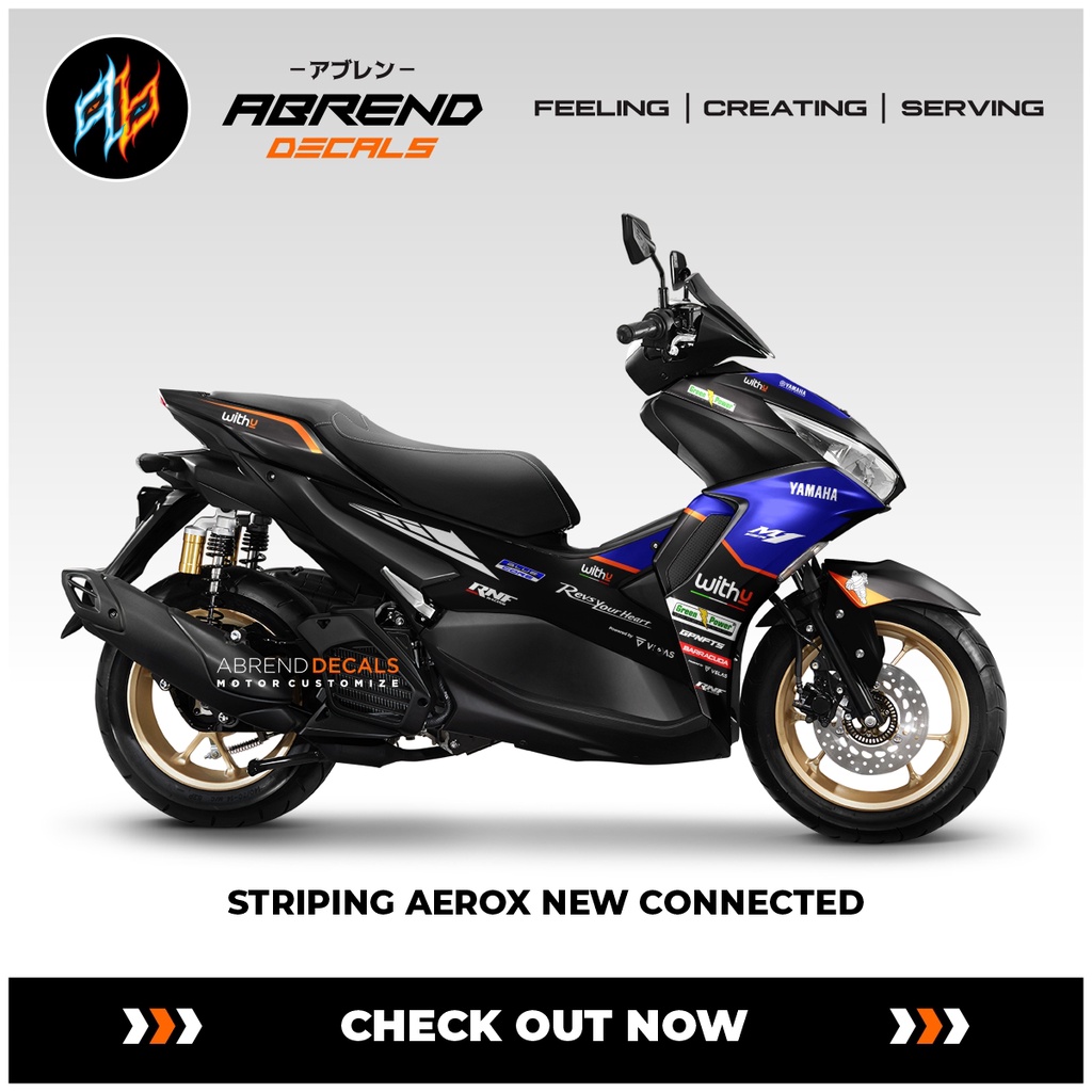 Jual Striping Aerox New Connected RNF Withu Racing / Stiker Motor ...