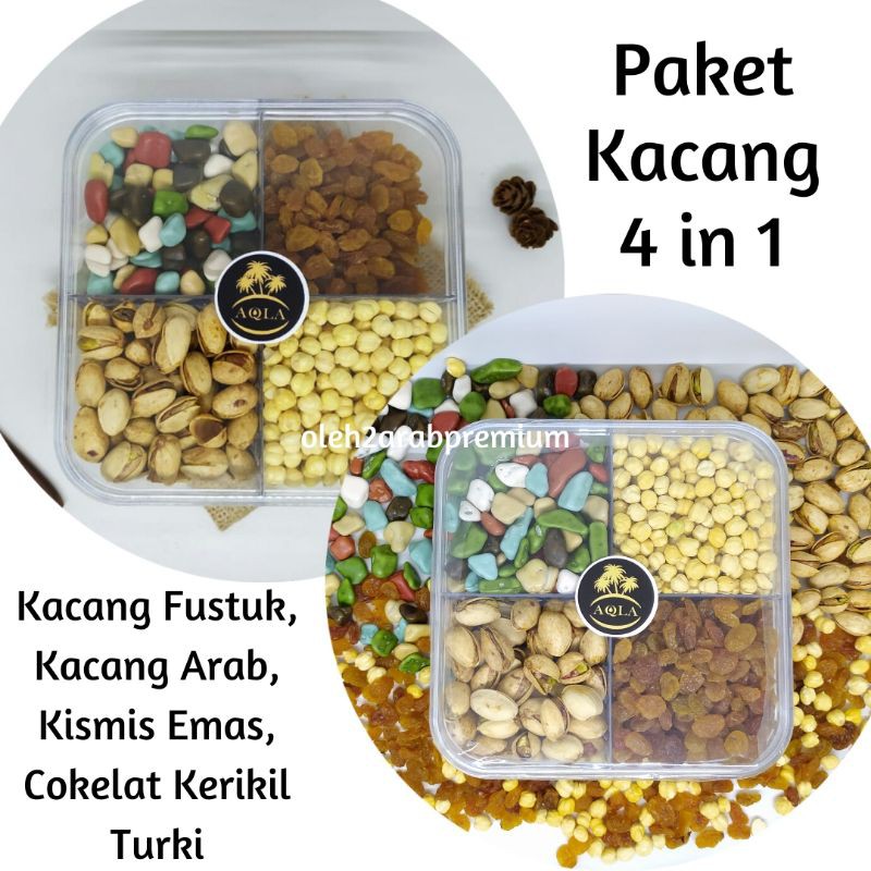 Jual PAKET KACANG 4 IN 1 | FUSTUK (PISTACHIO) KACANG ARAB KISMIS EMAS ...