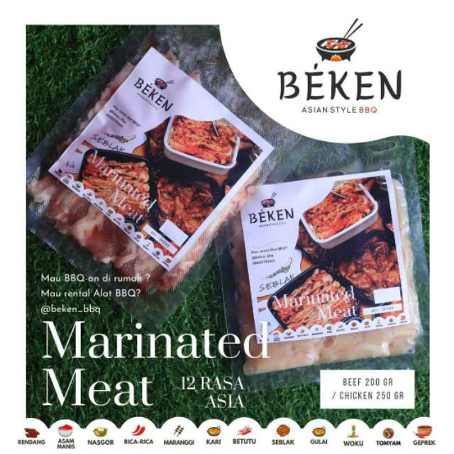 Jual [100gr/200gr] MARINATED BEEF Frozen Pack by Beken BBQ 12 Rasa Asia ...