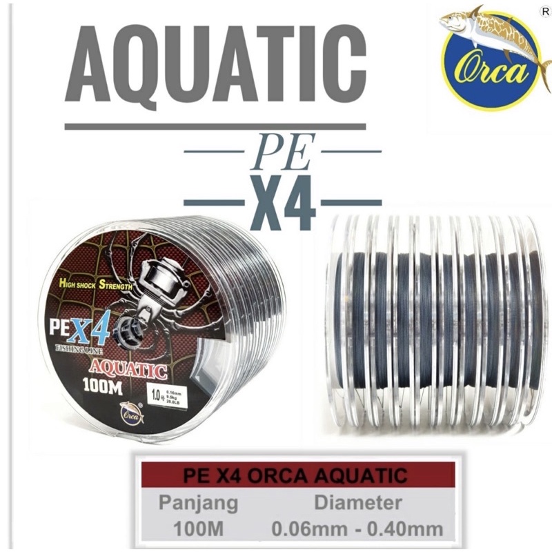 Jual Senar Pancing Benang PE Orca Aquatic 100 Meter Connecting PE Braid ...