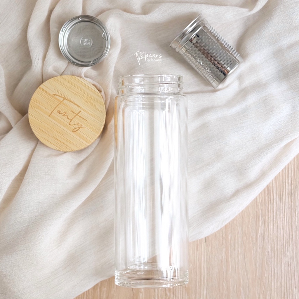 Jual Tea/ Fruit Infuser Bottle/ Double Wall Glass/ Botol Minum Kaca ...