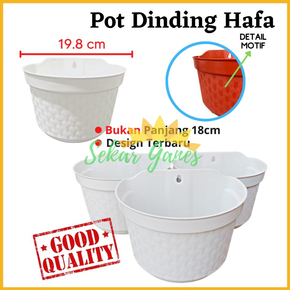 Jual Pot Dinding Cantol Hafa 20 Cm Putih Pot Dinding Tempel Dekorasi ...