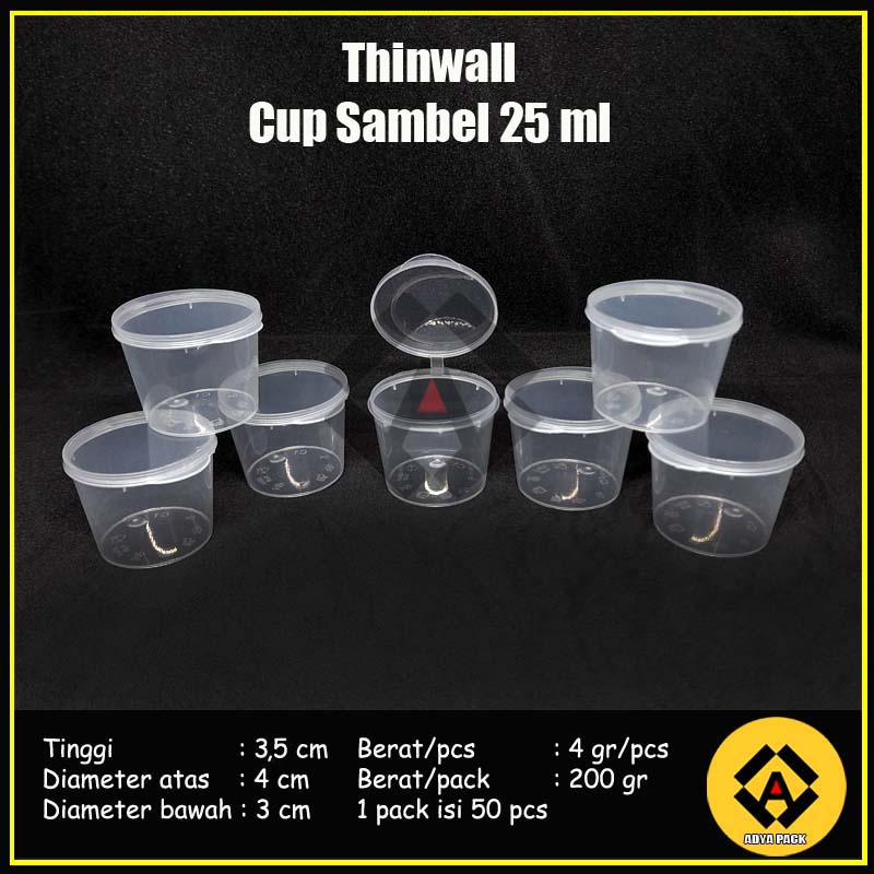 Jual Thinwall 25 ml BULAT SAUCE CUP - Wadah Plastik Saus Mayonaise ...