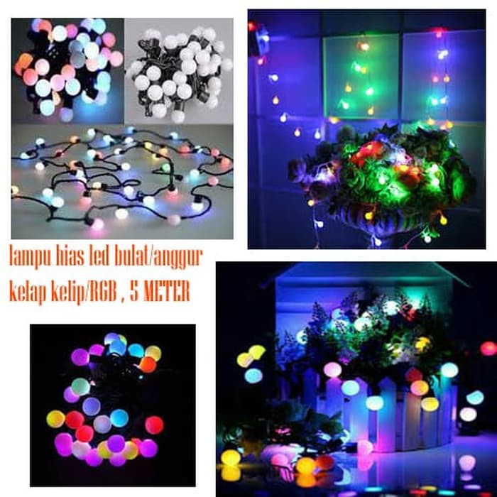 Jual LAMPU HIAS LED BULAT 5M RGB | Shopee Indonesia