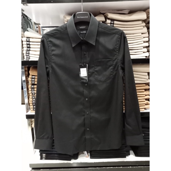 Jual The Executive kemeja hitam lengan panjang Regular/Slim fit ...