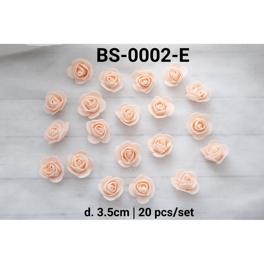 Jual BS-0002-E Bunga palsu bunga spons bunga mawar imitasi orange muda ...