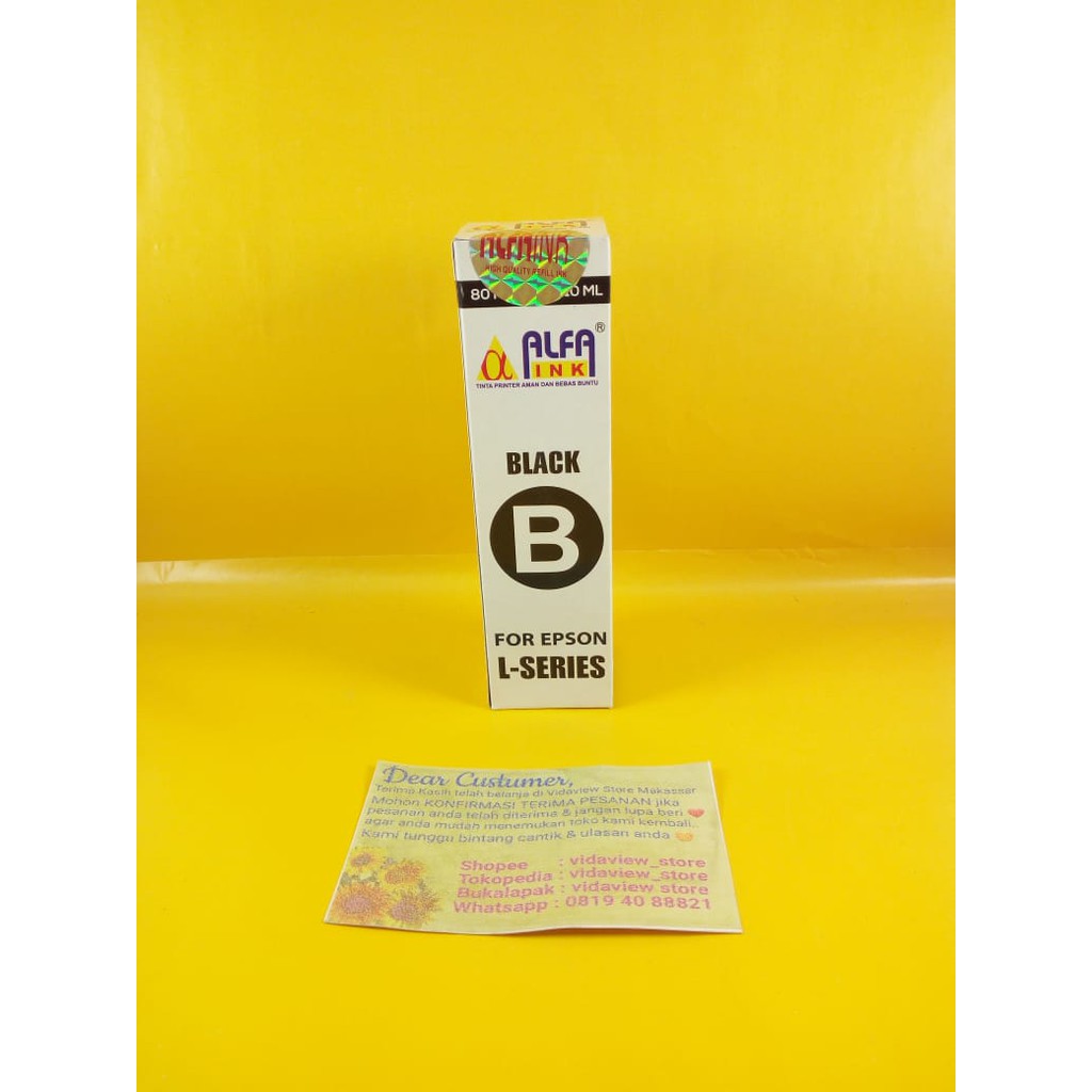 Jual TINTA BOTOL EPSON L-SERIES 80 ML BLACK | Shopee Indonesia