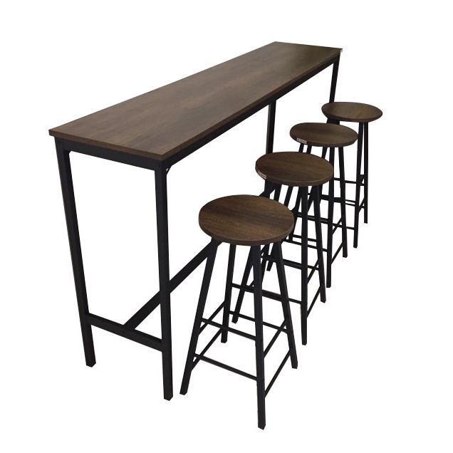 Jual INTERIO Meja Bar Cafe Resto Kayu Besi Set Minimalis Mattwood ...