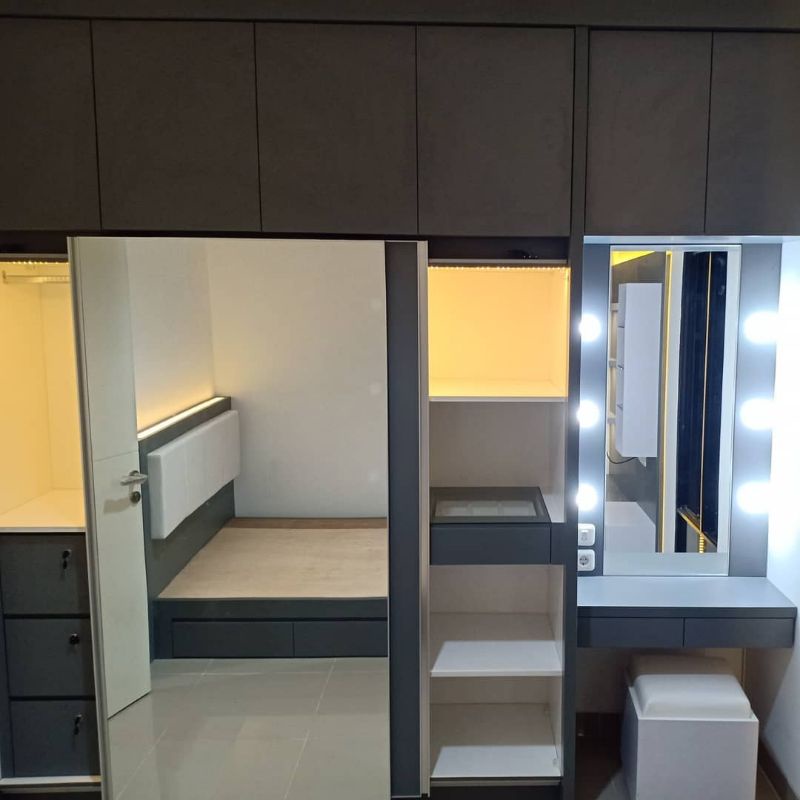 Jual Lemari junbo + meja rias finishing HPL custom harga permeter ...