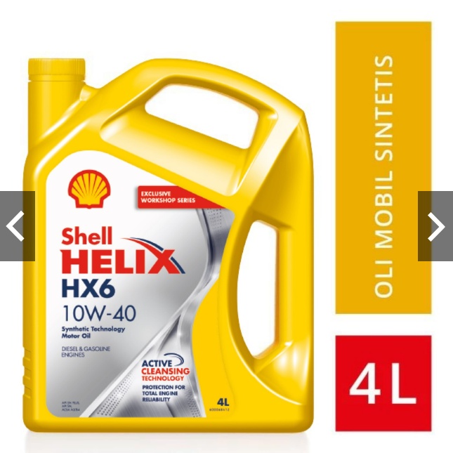 Jual Shell Helix HX6 SAE 10W-40 4 Liter Oli Mesin Mobil Bensin Galon 4 ...