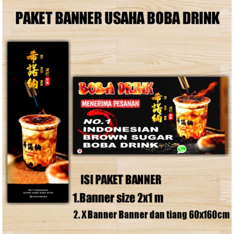 Jual BANNER USAHA PAKET BANNER X BANNER BOBA DRINK 1 SET | Shopee Indonesia