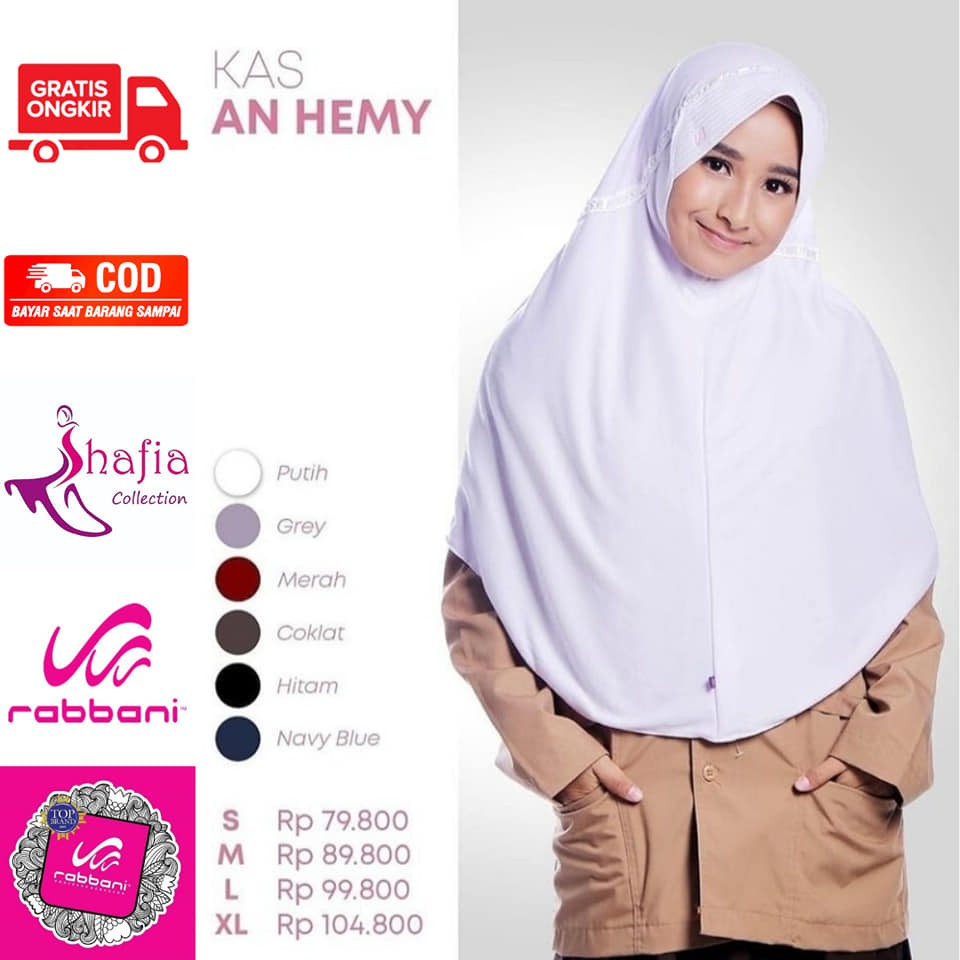Jual Kerudung Rabbani Hemy KAS Pita Atas Original / Ready Krd Anak Sekolah Remaja Dewasa Kaos ...