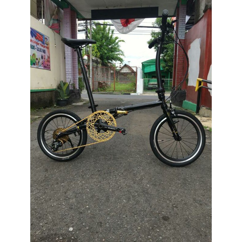 Jual sepeda lipat seli FNHON GUST BLACK GOLD fullbike 9speed | Shopee ...