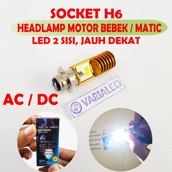 Jual Lampu Utama Led Motor Bebek Matic H6 2 sisi Jauh Dekat AC DC 12V - 30V Supra Mio Vario ...
