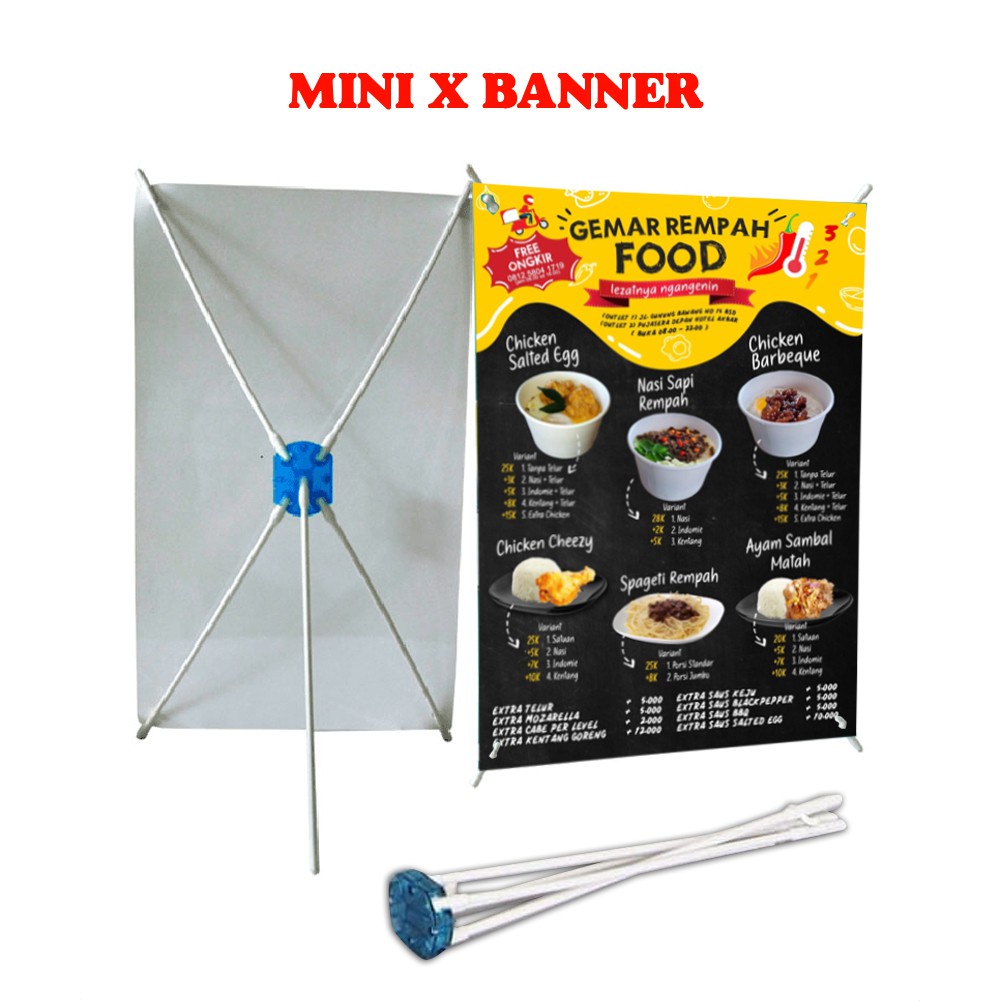 Jual STAND BANNER MINI / MINI X-BANNER / stand banner meja / standing ...