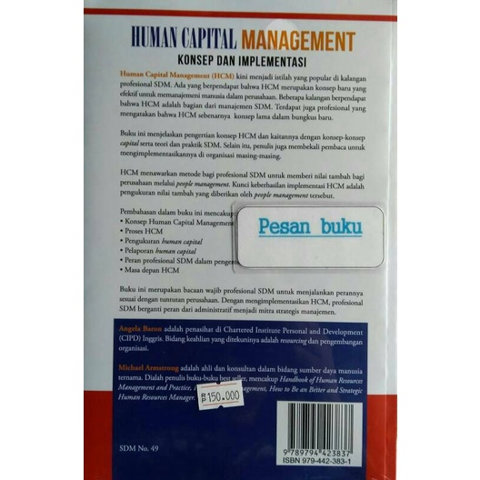 Jual Buku Human Capital Management Angela Baron | Shopee Indonesia Jual Buku Human Capital Management Angela Baron | Shopee Indonesia
