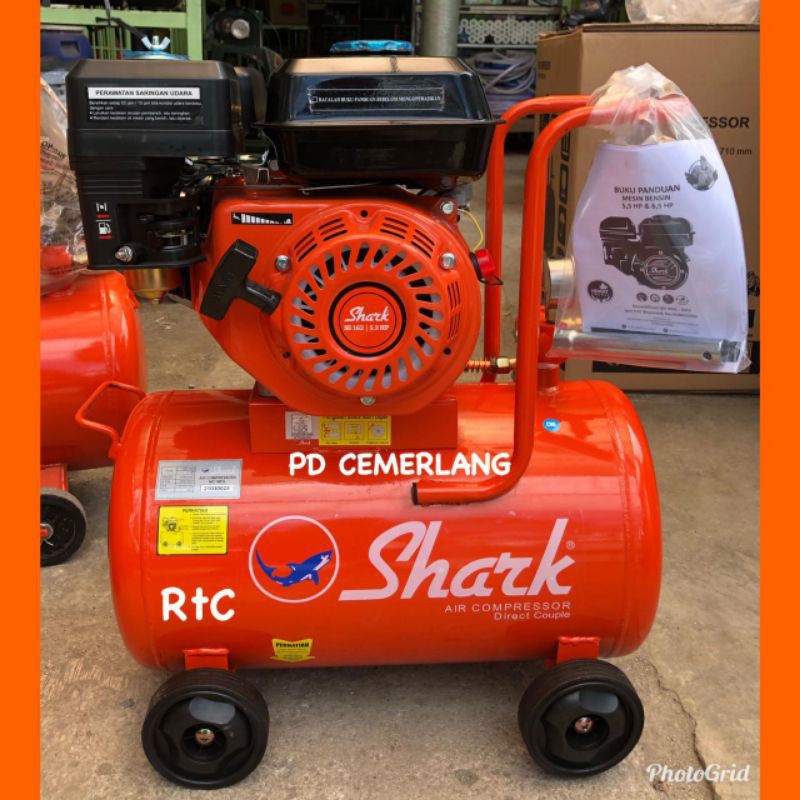 Jual Kompresor angin shark bahan bakar bensin 1 hp portable kompressor udara shark portable ...