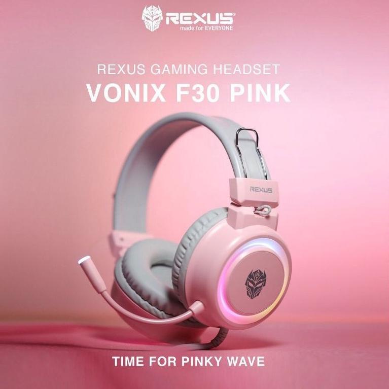 Jual Headset Gaming REXUS F30 Pink Edition | Shopee Indonesia