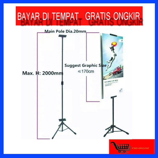 Jual Stand Standing Tiang Rangka Tripod Tripot Banner Benner Display ...