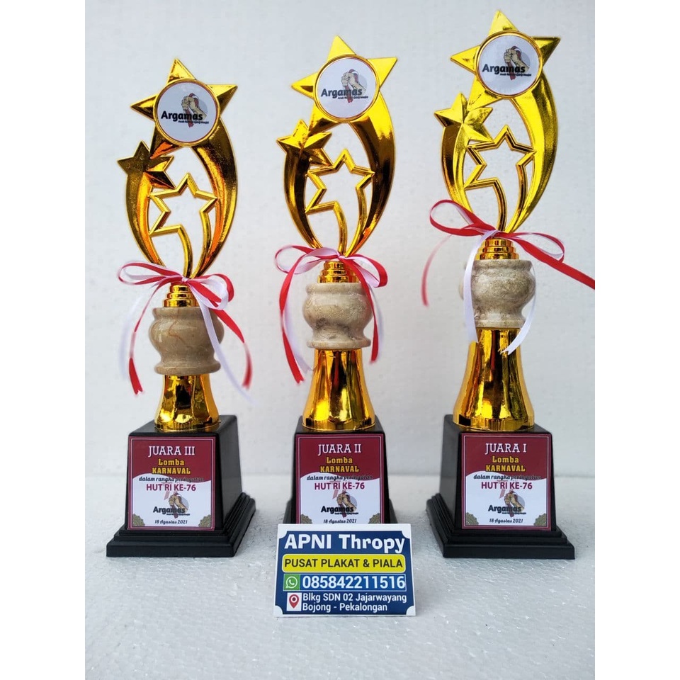 Jual Piala Set Juara 1 2 3 Trophy Bahan Marmer Free Stiker | Shopee ...
