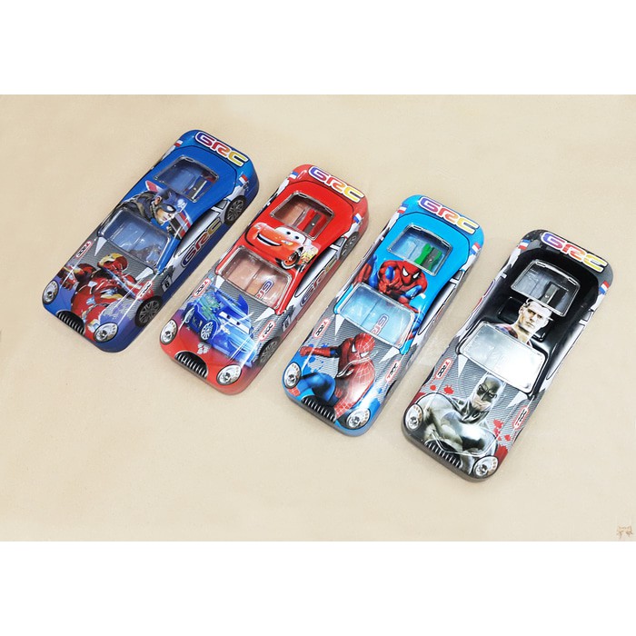 Jual Tempat Pensil 3D Mobil / Paket ATK Karakter Kotak Besi Timbul ...
