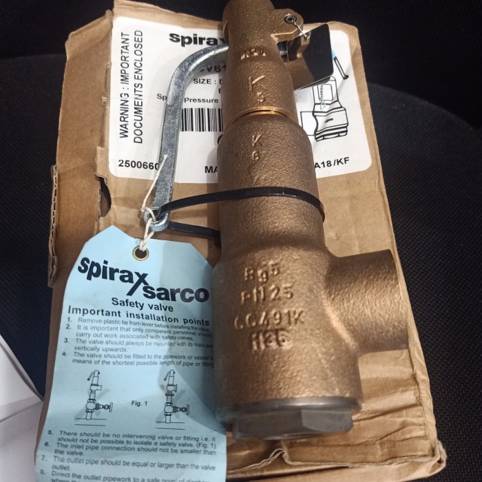 Jual SAFETY VALVE Spirax Sarco (1/2") type SV615AS DN15 x 20BSP ...
