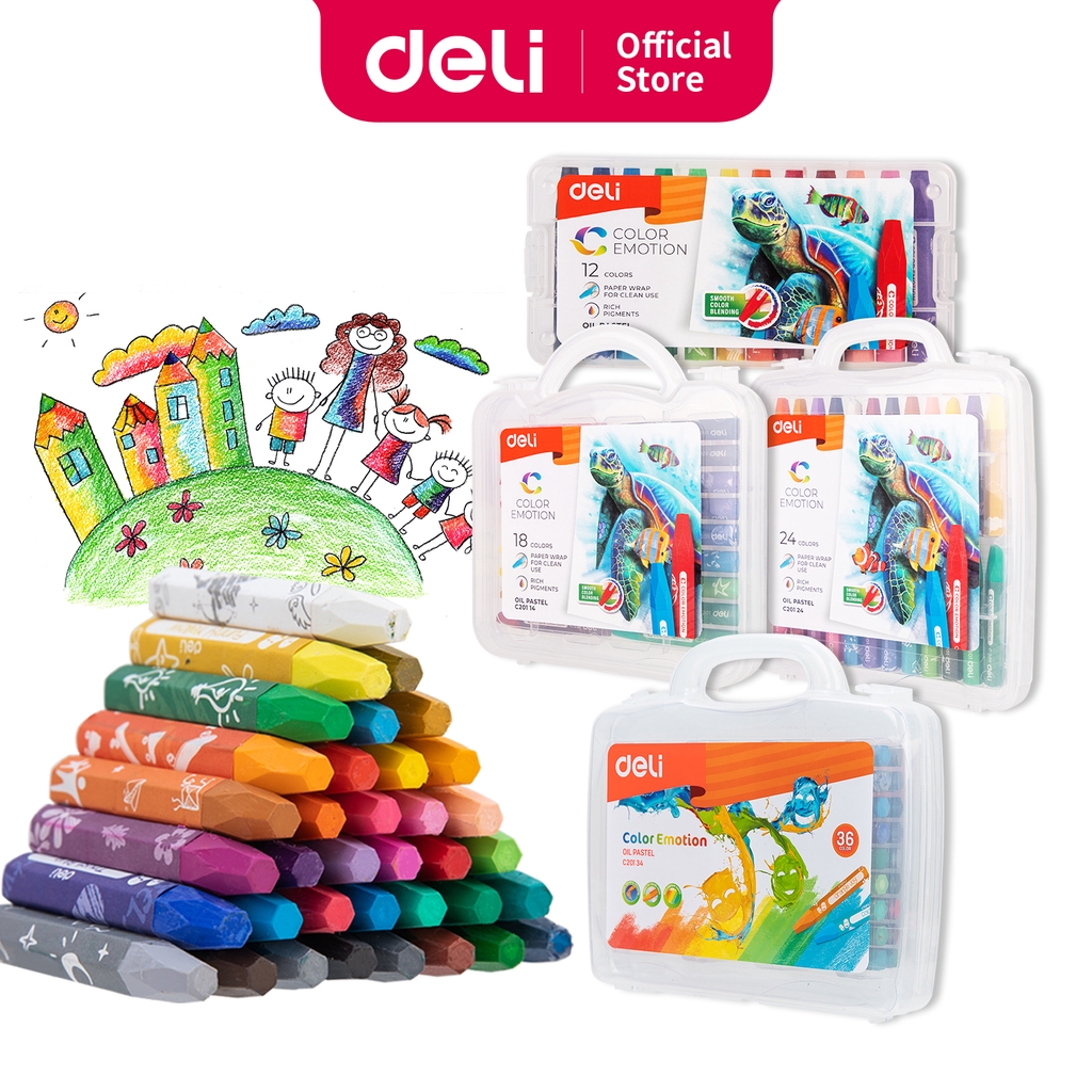 Jual Deli Oil Pastel Crayon 12/24/36 Warna cerah sempurna tidak beracun ...