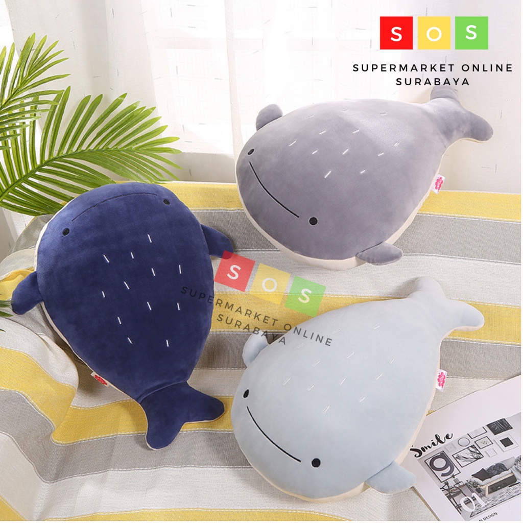 Jual Bantal plush bentuk ikan paus empuk cocok sebagai hadiah ulang ...